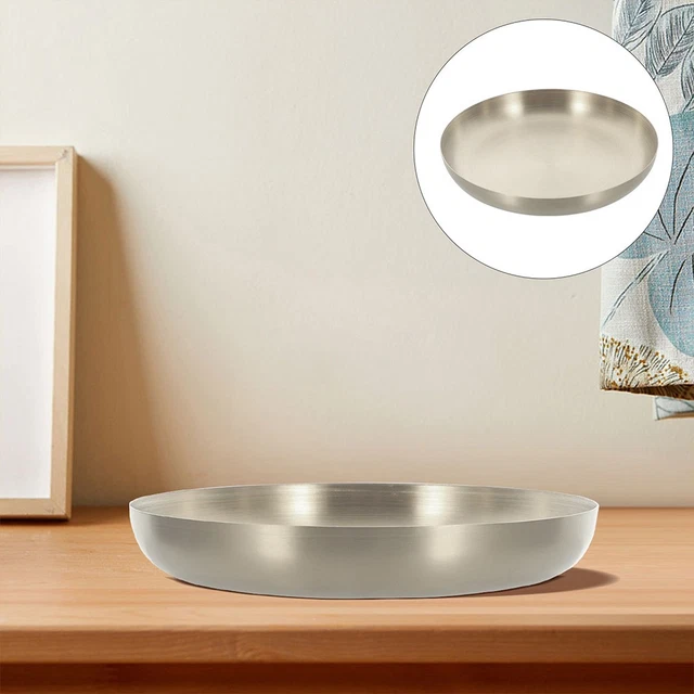 STAINLESS STEEL PLATE Kitchen Serving Tray Stainless Steak Plate Food ...