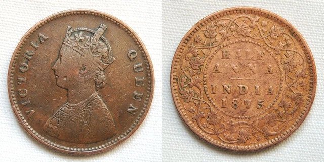 RARE, HALF ANNA, India 1875-c ?, Victoria Queen EUR 450,00 - PicClick FR