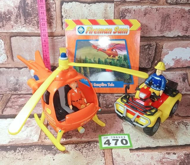 FIREMAN SAM HELICOPTER, Rescue Quad Bike & Figures Toy Bundle Play ...