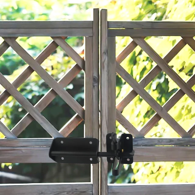 HEAVY DUTY GATE Latch Self-locking Gate Latch Weather-resistant Black ...