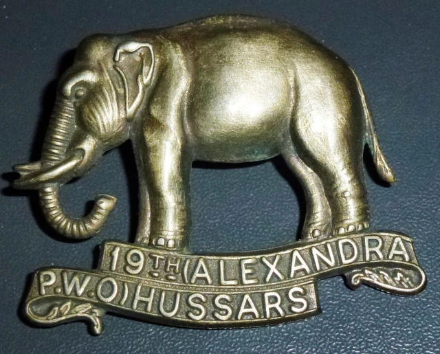 ORIGINAL 19TH HUSSARS (Alexandra PWO) Badge Double Scroll 2 lugs £2.00 ...