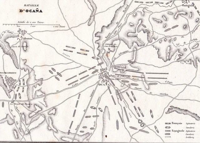 MAP OF THE Battle of Ocaña Spanish Campaign Napoleon Empire 1835 £13.77 ...