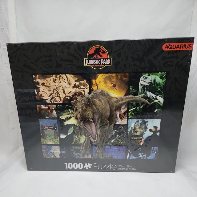 JURASSIC PARK COLLAGE 1000 Pc Puzzle T-Rex Dinosaurs New Aquarius $16. ...