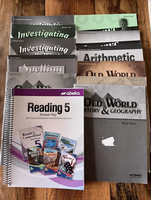 ABEKA 5TH GRADE lot teacher keys answer quiz test History Arithmetic ...