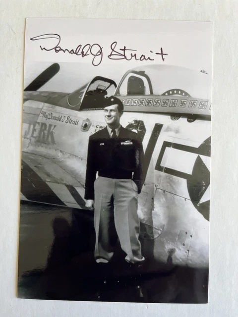SIGNED PHOTO WW2 USAAF Double Ace Donald Strait £9.04 - PicClick UK