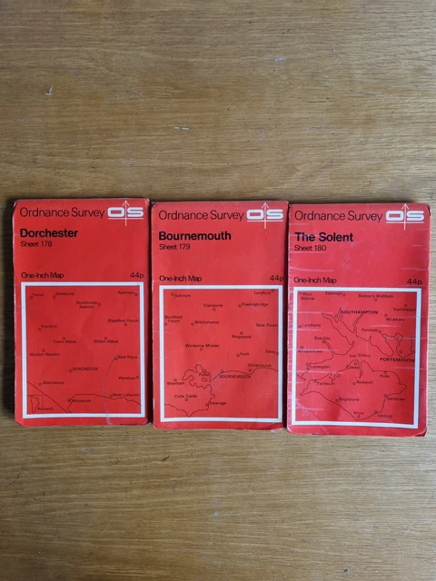 VINTAGE OS MAPS Dorchester Bournemouth The Solent 1970s £15.00 ...