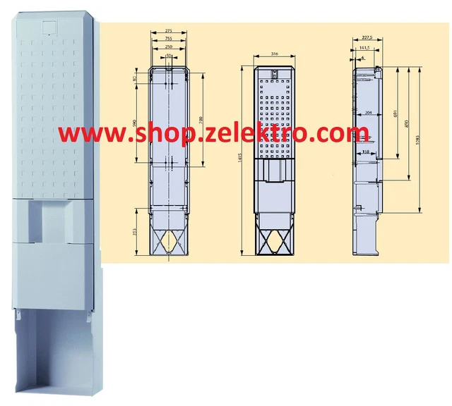 HAUSANSCHLUSSSÄULE DS MIT HAK NH00 3x100A Set, (Zähleranschlusssäule ...