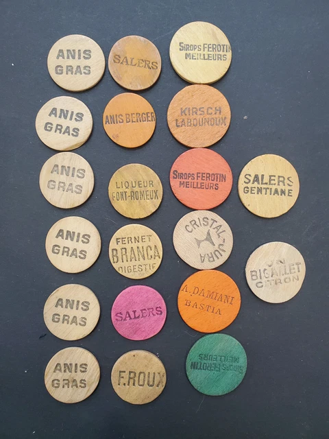 20 JETONS DE Bistrot bois EUR 8,00 - PicClick FR