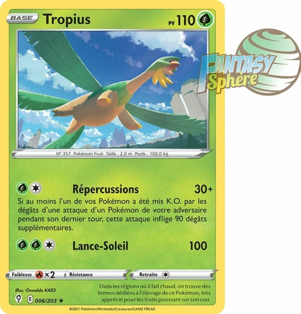 POKEMON TROPIUS 6/203 Rare EB07 Epee and Celestial Evolution Shield VF ...