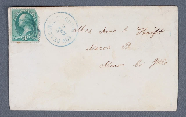 MAYFAIRSTAMPS US 1860S St. Louis RPO to Mason County IL Cover aaw_10563 ...