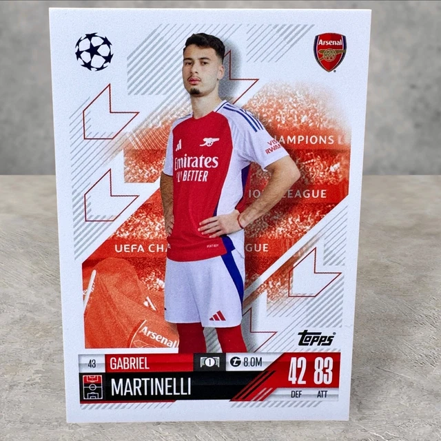 TOPPS MATCH ATTAX 2024/25 Gabriel Martinelli (Arsenal) Base Card 43 ...