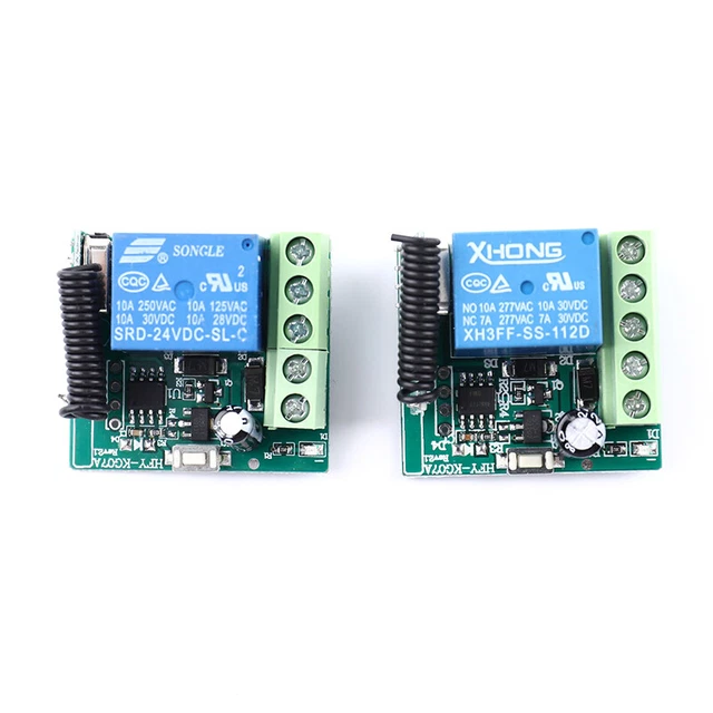 WIRELESS REMOTE CONTROL Switch DC 12V/24V 1CH Relay 433Mhz Receiver ...