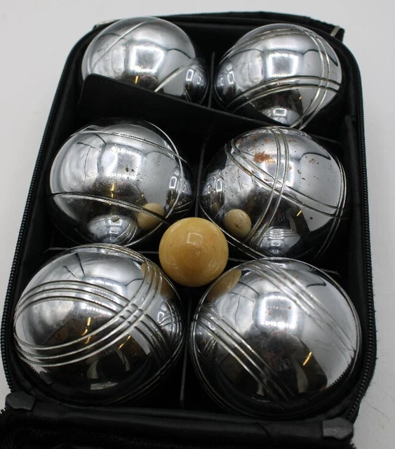 SOLID METAL FRENCH Boules Set 3 Inch Across Size Soft Carry Case £9.99 ...