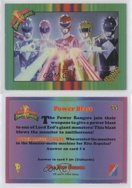 1994-95 MIGHTY MORPHIN Power Rangers The New Season Retail Green Blast ...