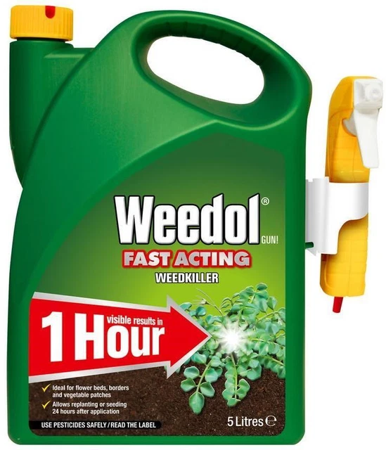 WEEDOL GUN FAST Acting Weed Killer Visible Results Within 1 Hour 5 ...