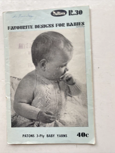 PATONS VINTAGE KNITTING Book R30- Favourite Designs For Babies $5.00 ...