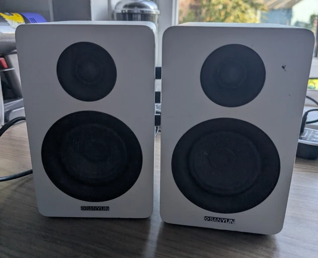 SANYUN SW208 BLUETOOTH Bookshelf Speakers Powered Desktop Monitor ...
