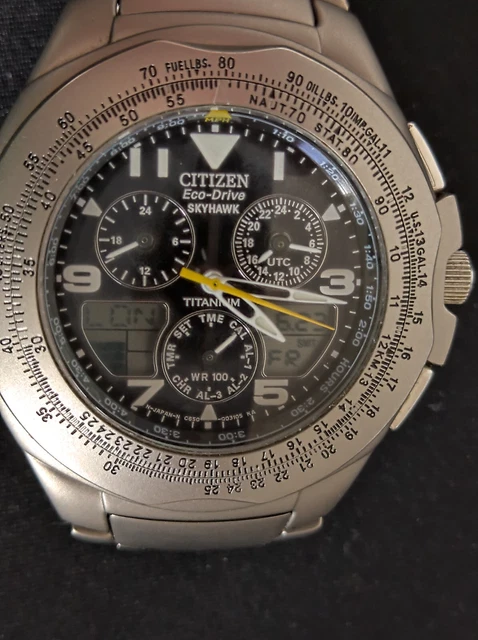 CITIZEN MEN’S ECO-DRIVE Skyhawk World Time Titanium Bracelet Watch ...