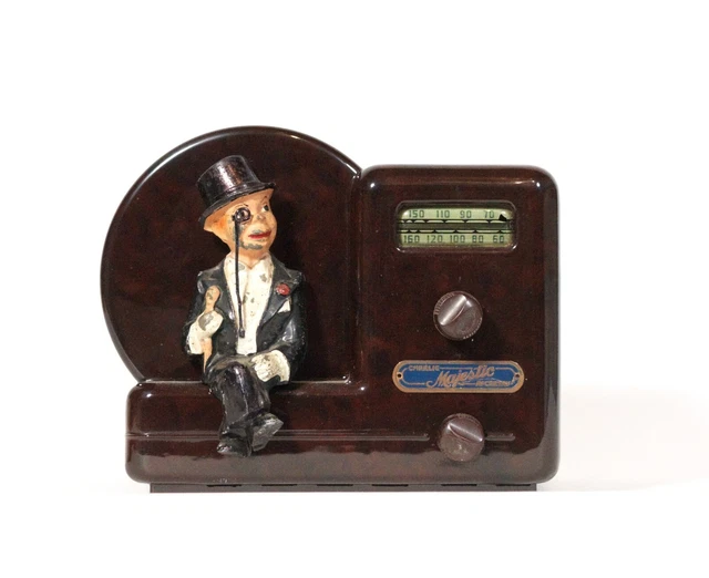 RADIO VINTAGE MAJESTIC Charlie McCarthy avec peinture originale et dos ...