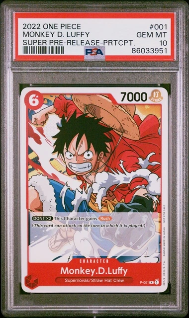 MONKEY D. LUFFY Super Pre Release Participation Promo Psa 10 EUR 27,25 ...