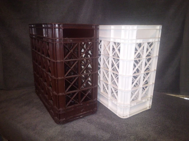 VINTAGE STACKABLE INTERLOCKING Plastic LP/Album/Record Storage Crates ...