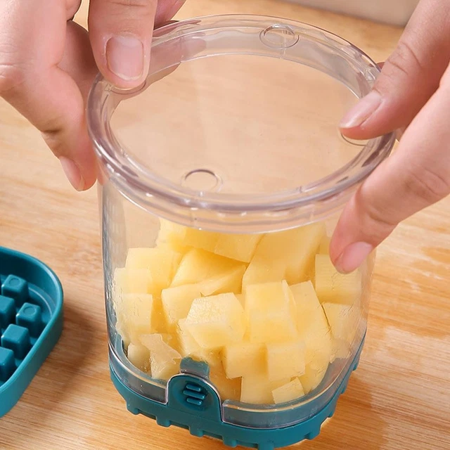 STAINLESS STEEL SLICING Cup Fruit and Vegetable Cutter Storage with ...