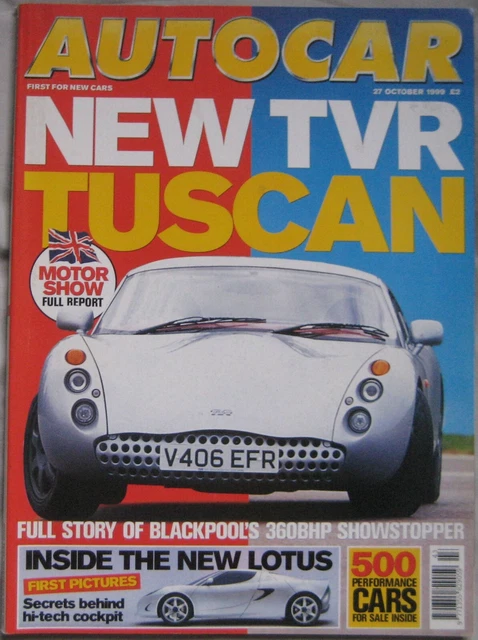AUTOCAR 27/10/1999 AVEC TVR Toscan, Subaru Impreza P1, Peugeot 205 GTi ...