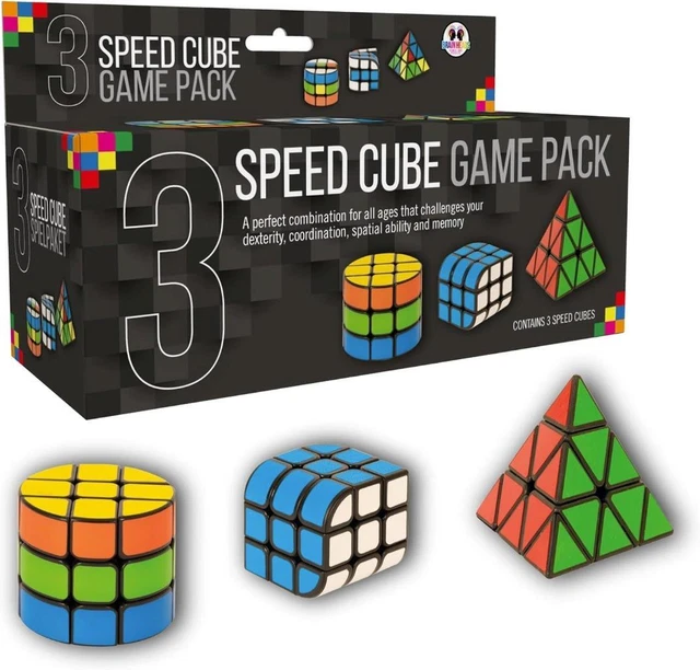 3 PACK SPEED Cube Game Set - Pyramid Cube Cylinder Puzzle Toy Adults ...