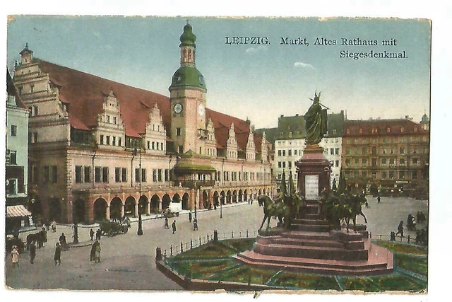 GERMANY LEIPZIG MARKET Old Town Hall With Victory Monument $1.49 ...