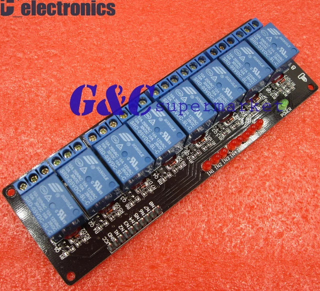8 CHANNEL 5V Relay Module Shield for Arduino Uno Meage 2560 1280 ARM ...