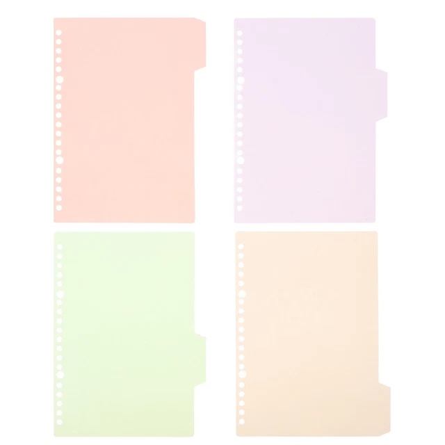 4 PCS BINDERS with Dividers Multi Folder Organizer Tabs Cute Pastel ...