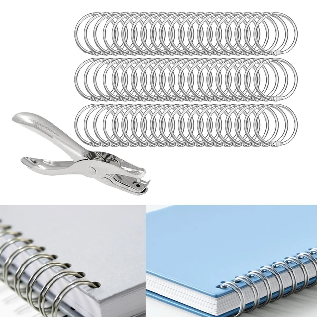 SINGLE HOLE PUNCH with Binder Rings Heavy Duty Hand Press Office Paper ...