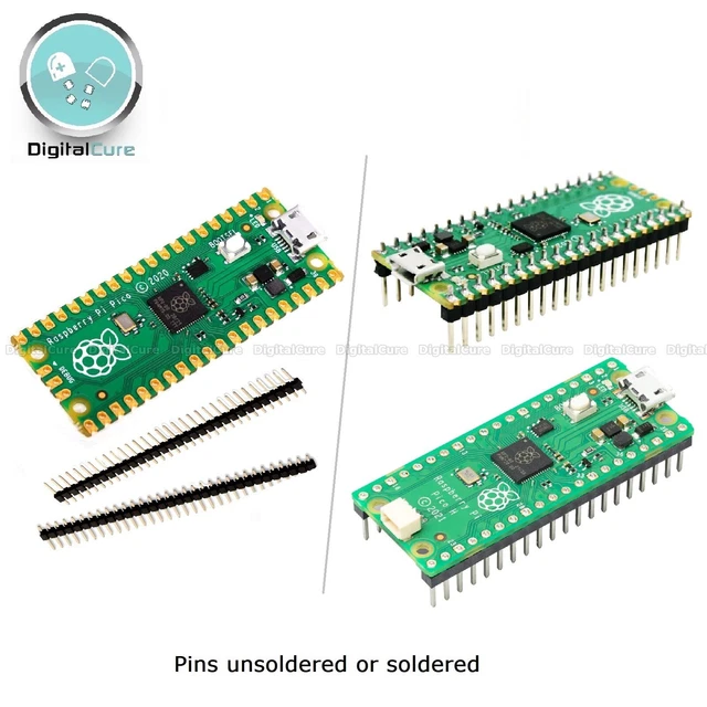 RASPBERRY PI PICO H RP2040 Microcontroller Board Pins Soldered or ...