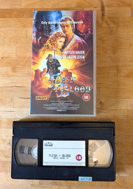 FLESH AND BLOOD VHS PAL Video 1989 Rutger Hauer Jennifer Jason Leigh ...