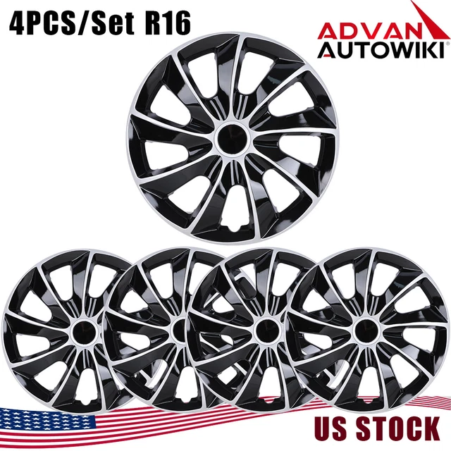 SET OF 4 16''Universal Wheel Rim Cover Hubcaps Silver & Black Tire ...