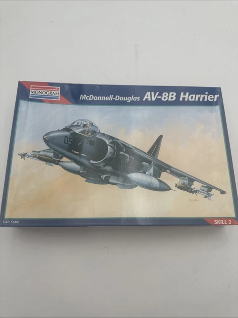 VINTAGE 1987 MONOGRAM McDonnell-Douglas AV-8B Harrier 1/48 Scale Model ...
