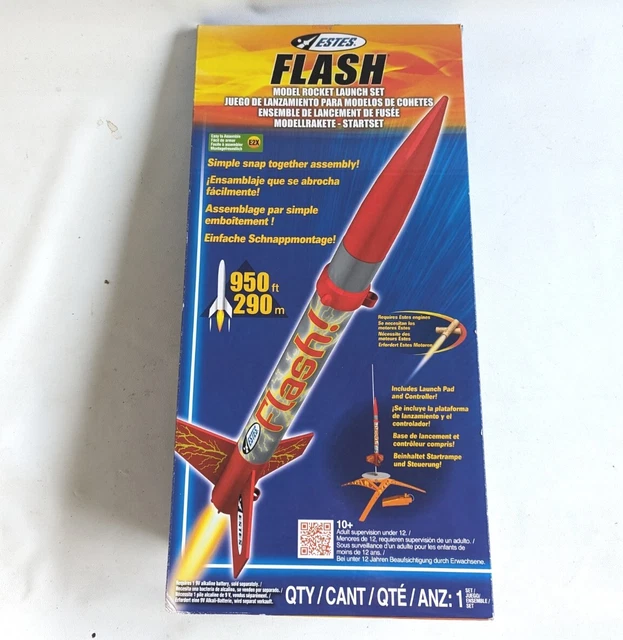 ESTES FLASH FLYING Model Rocket E2X Launch Set #1478 Easy-To-Assemble ...