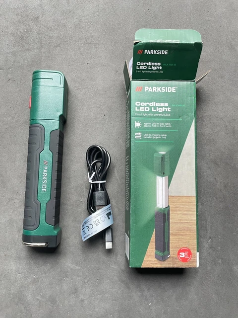 PARKSIDE 2IN1 CORDLESS LED Work Light Hand Torch Pull-out strip light £ ...