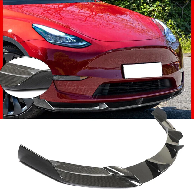 TESLA MODEL Y Dry Carbon Fiber Front Bumper Lip Spoiler Splitter Real ...