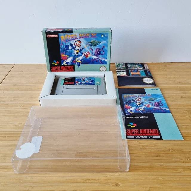 SNES MEGA MAN X Complete Boxed Manual & Protector Case PAL UK Super ...