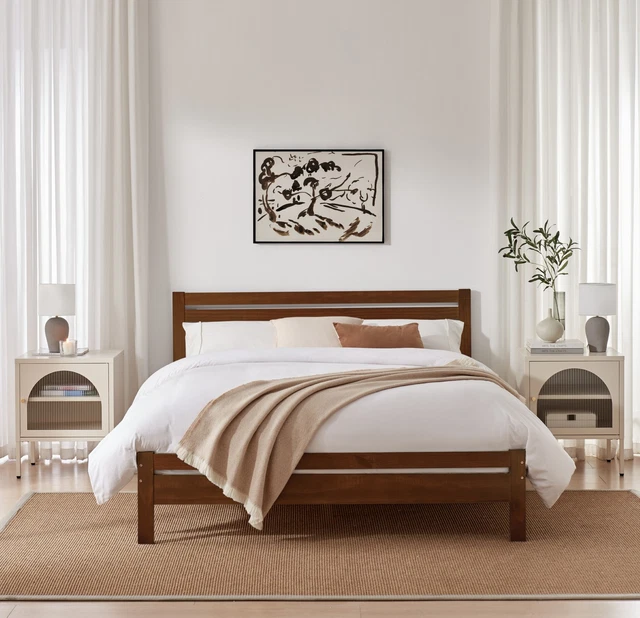 **SECONDS** DECLAN WALNUT Solid Pine King Bed Frame £144.99 - PicClick UK