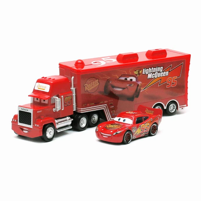 PIXAR CARS LIGHTNING McQueen Mack Truck Auto Lkw Car 1:55 Diecast ...