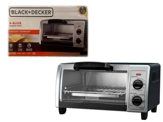 BLACK+DECKER 4-SLICE TOASTER Oven with Easy Controls, Stainless Steel ...