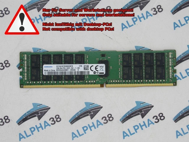 SAMSUNG 32 GB Rdimm ECC Reg DDR4-2400 RAM HP Z640 Z840 Server RAM $65. ...