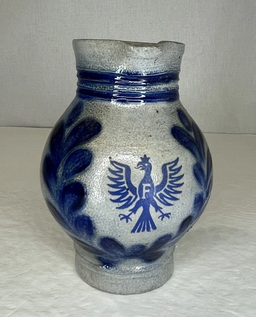 VINTAGE 5& SALT Glazed Hand Made Stoneware German Creamer Pitcher W ...