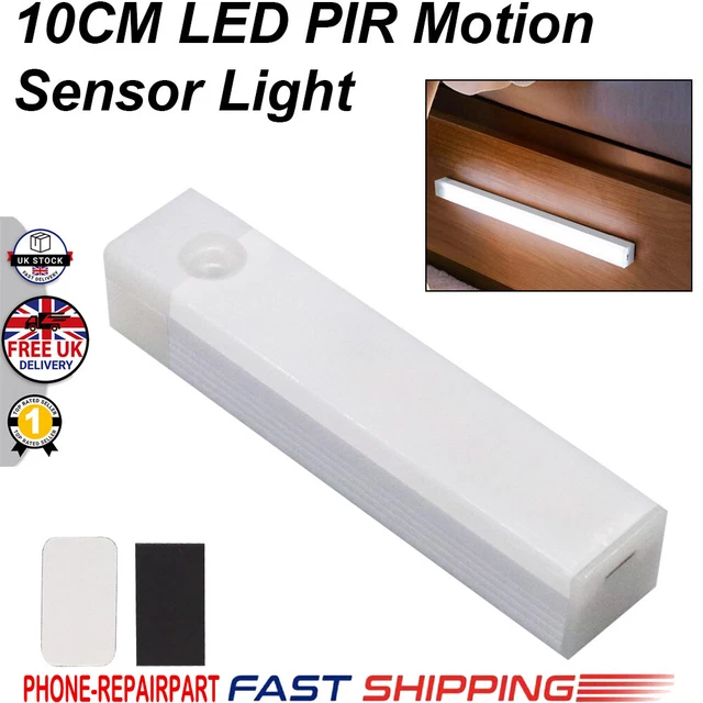 10CM COLD WHITE PIR Motion Sensor LED Light Rechargeable Staircase ...