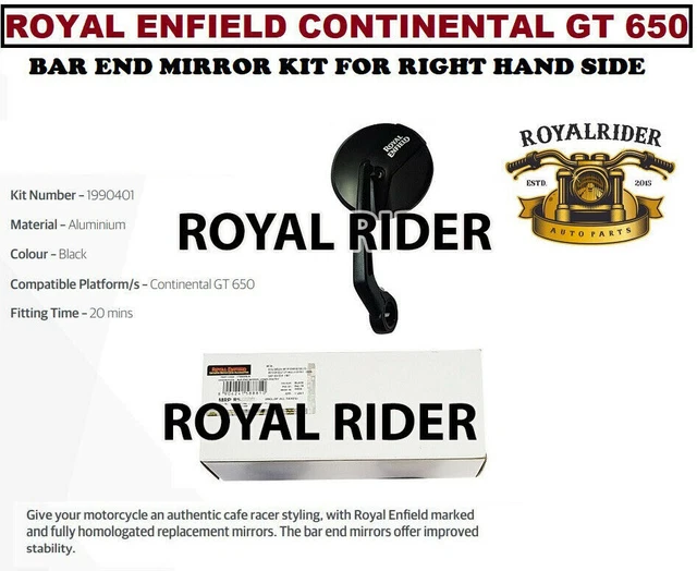 ROYAL ENFIELD CONTINENTAL Gt 650 Bar End Mirror Kit For Right Hand Side ...