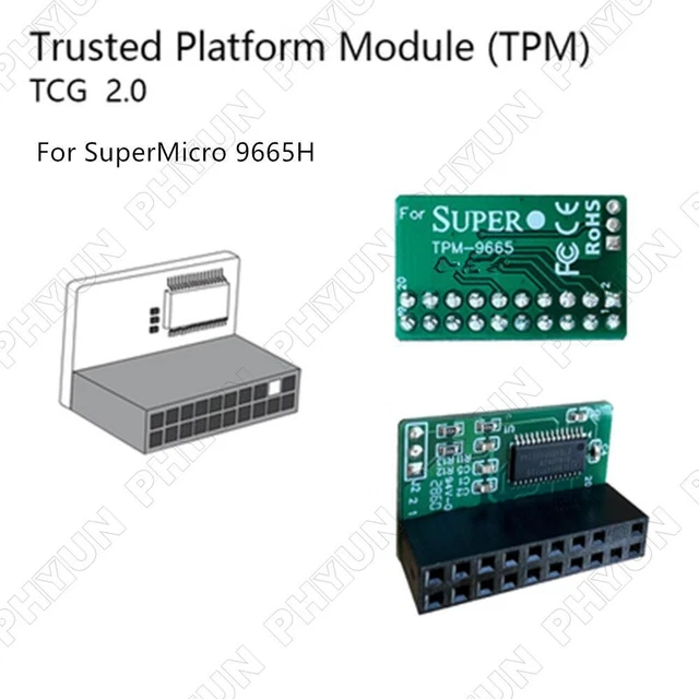 1 X 20PIN TPM 2.0 Module For SuperMicro AOM-TPM-9665H TCG 2.0 ...
