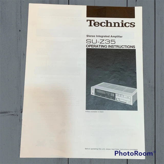 TECHNICS INTEGRATED STEREO Amplifier SU-Z35 Operating Instructions ...