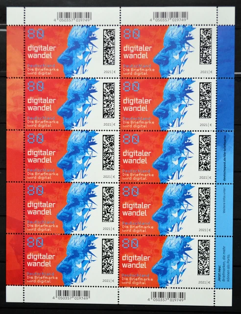 2021 GERMANY'S FIRST Matrix QR Code Digital Change Stamp **MNH + on ...